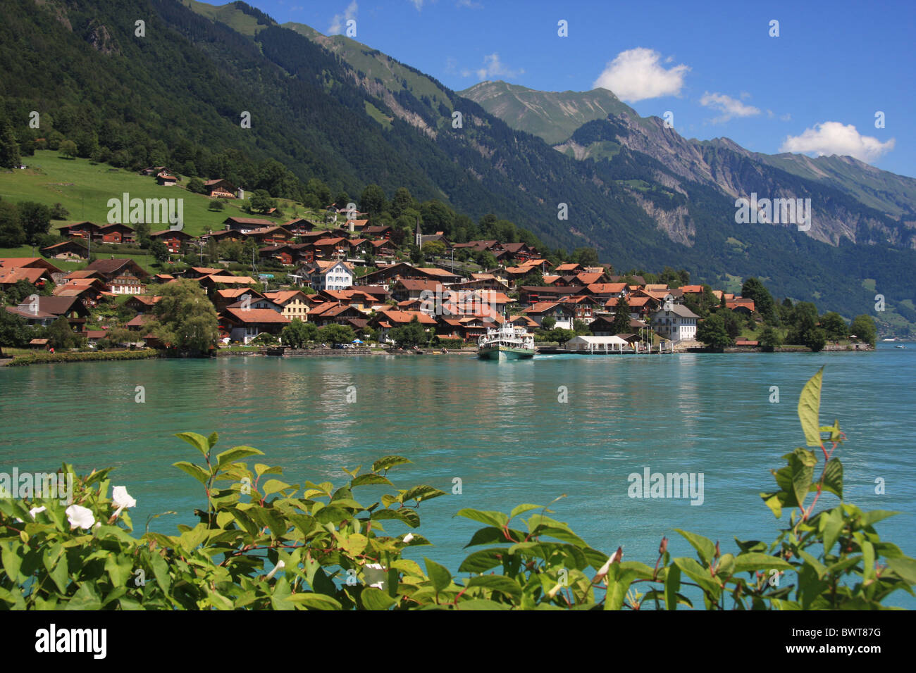 Lake Brienz Bernese Oberland Brienzersee Canton Berne Bern Village of ...