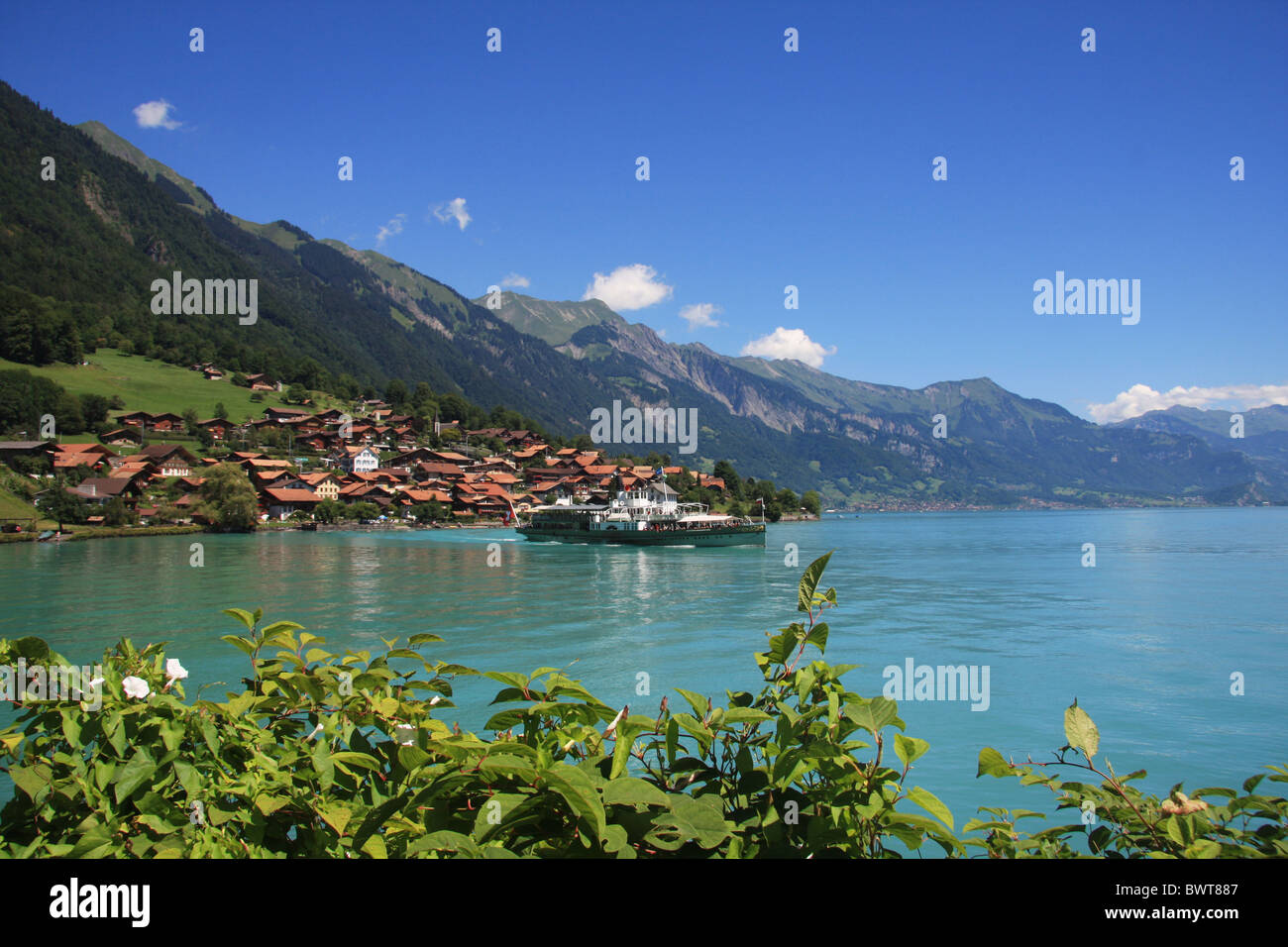 Lake Brienz Bernese Oberland Brienzersee Canton Berne Bern Village of ...