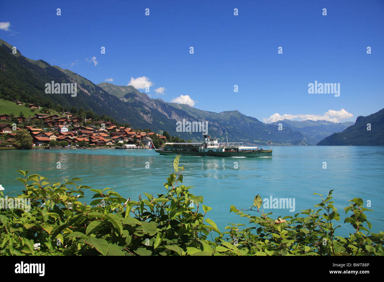 Lake Brienz Bernese Oberland Brienzersee Canton Berne Bern Village of ...