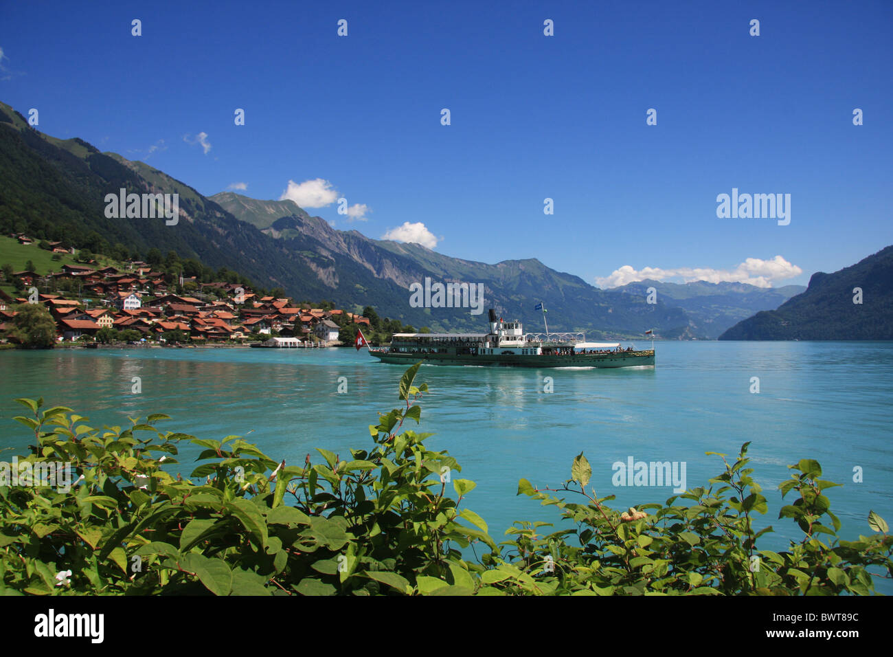 Lake Brienz Bernese Oberland Brienzersee Canton Berne Bern Village of ...