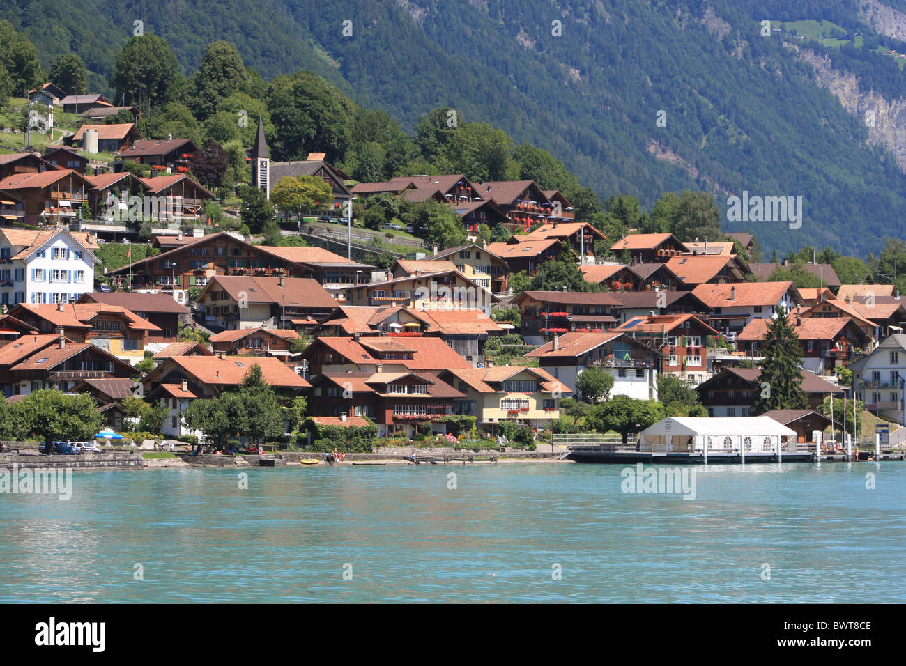 Lake Brienz Bernese Oberland Brienzersee Canton Berne Bern Village of ...