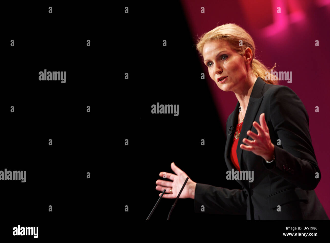 Leader of the Danish Social Democrats Helle Thorning-Schmidt addresses ...