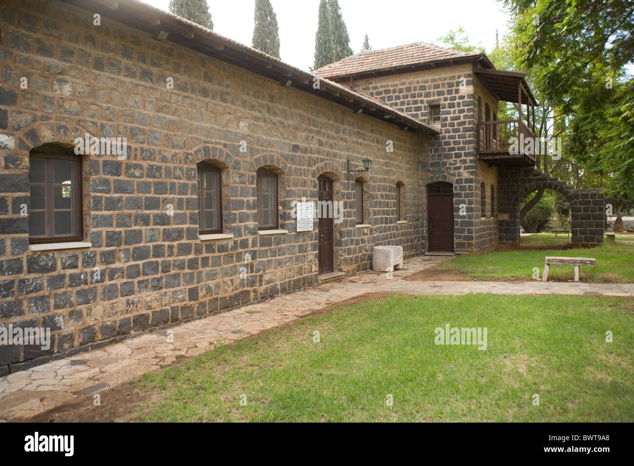 The Founders House in the kibbutz Kfar Giladi in Northern Israel Stock ...