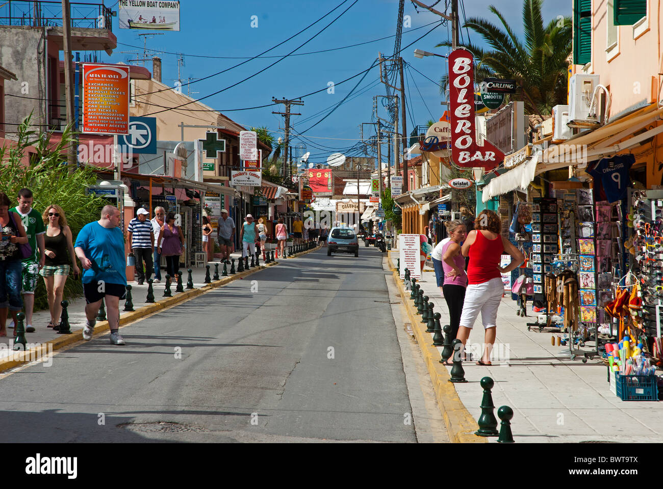 Sidari main street, Corfu Ionian Islands Greece Stock Photo: 33111370 ...