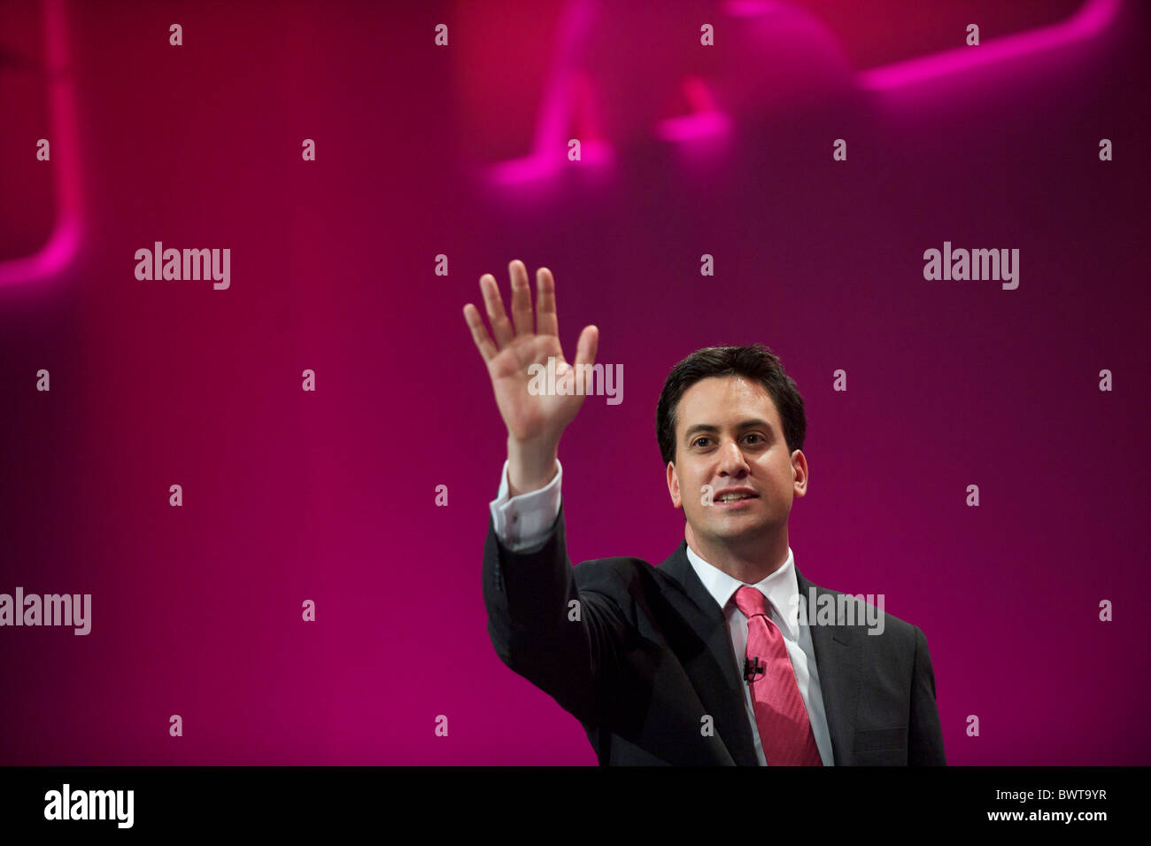 Newly elected Labour leader Ed Miliband addresses delgates attending ...