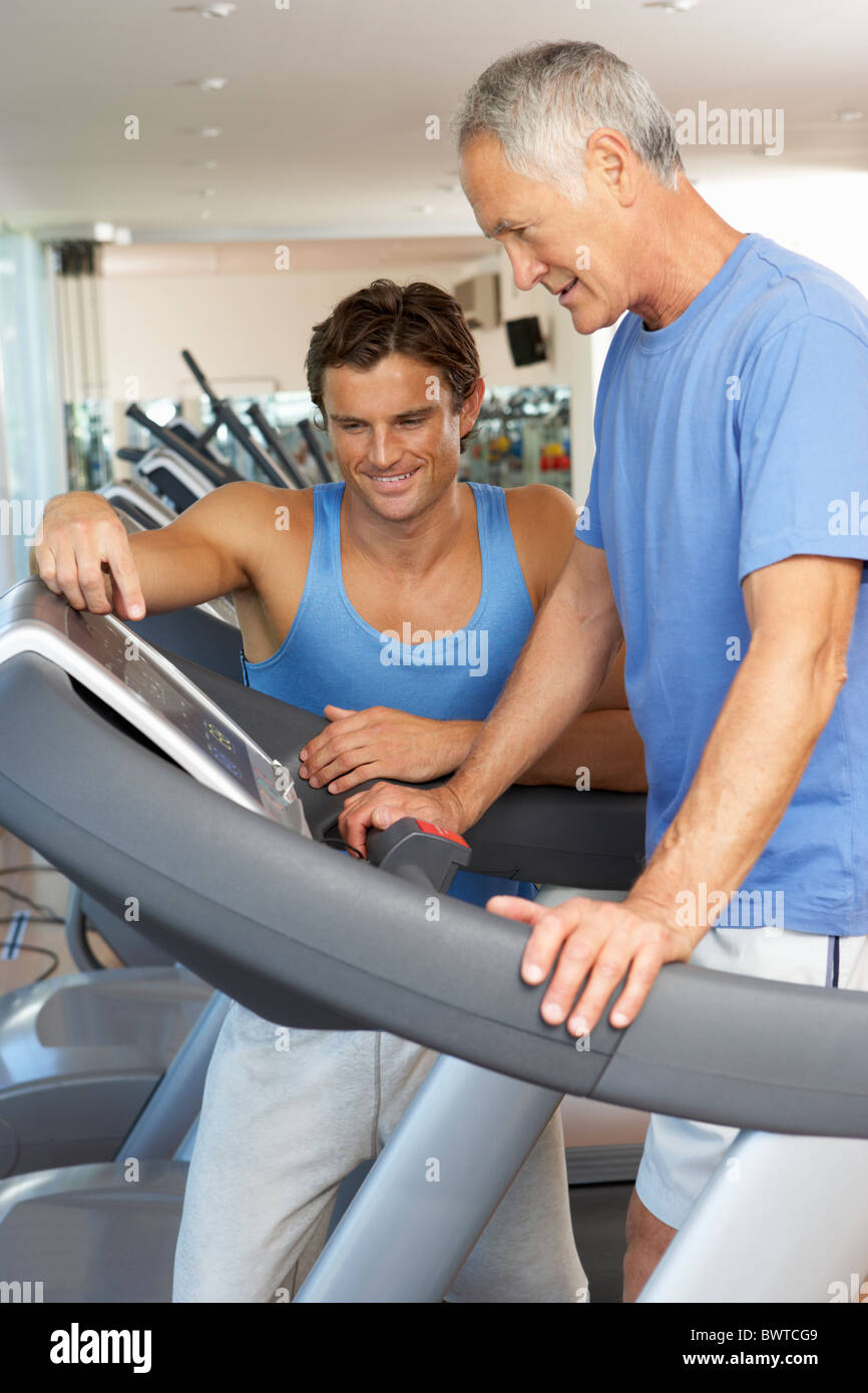 Older man running treadmill hi-res stock photography and images - Alamy