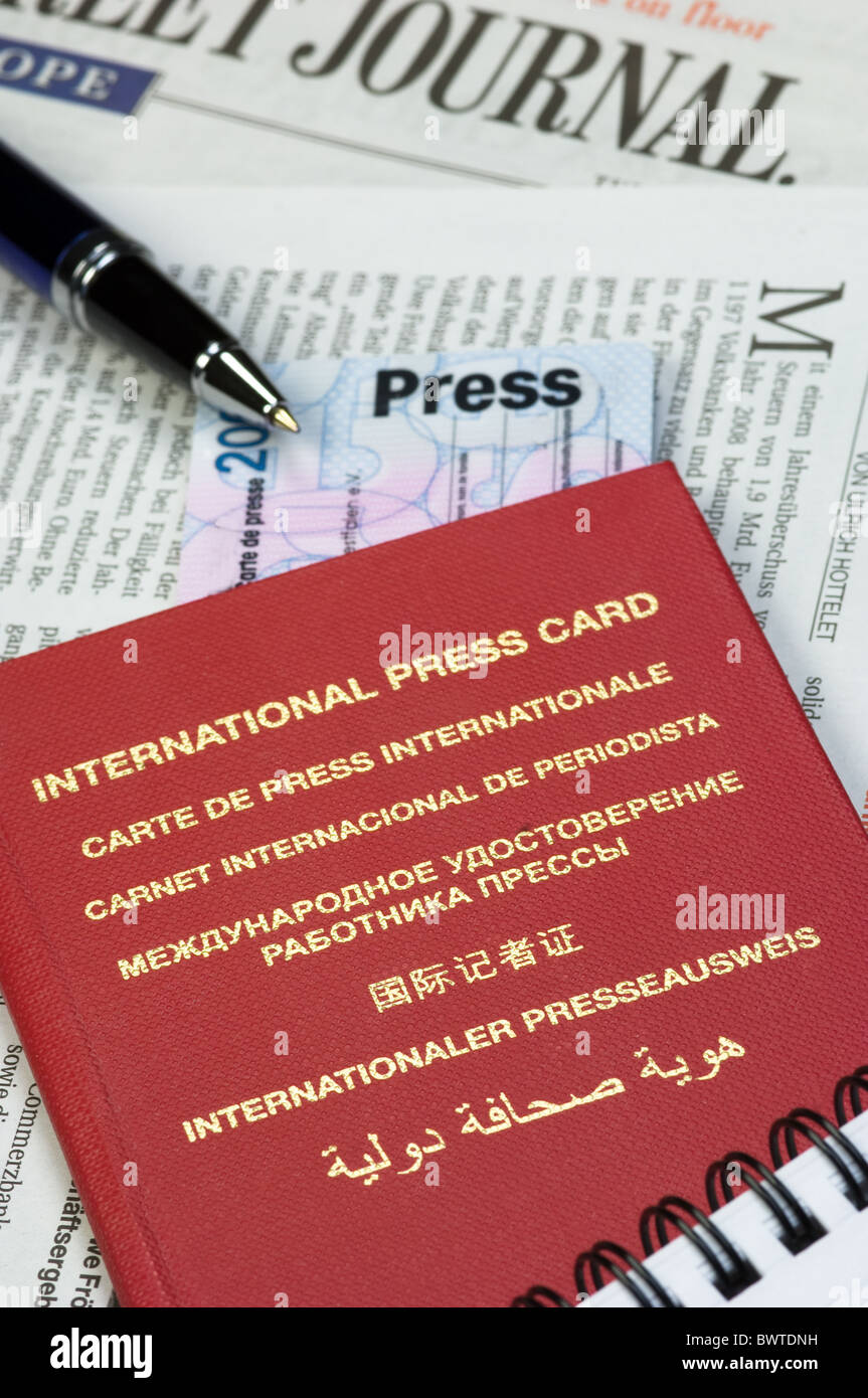 International press card Stock Photo - Alamy