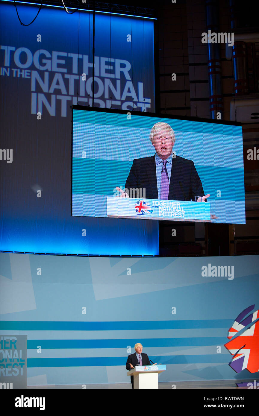 London Mayor Boris Johnson addresses delegates on the second day of the ...