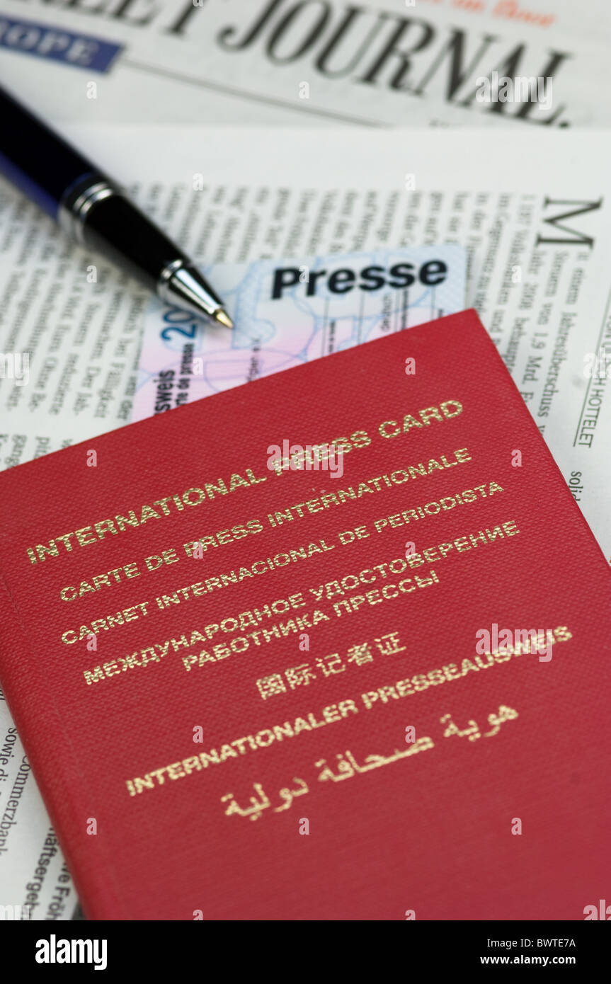 International press card Stock Photo - Alamy