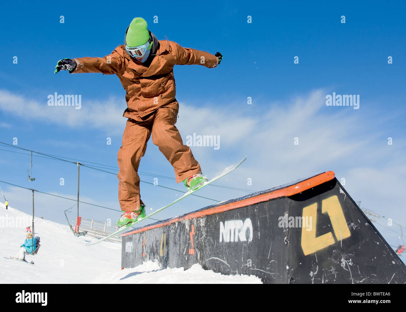 Nitro diving competition, held at the station Pajares, Spain, Asturias ...