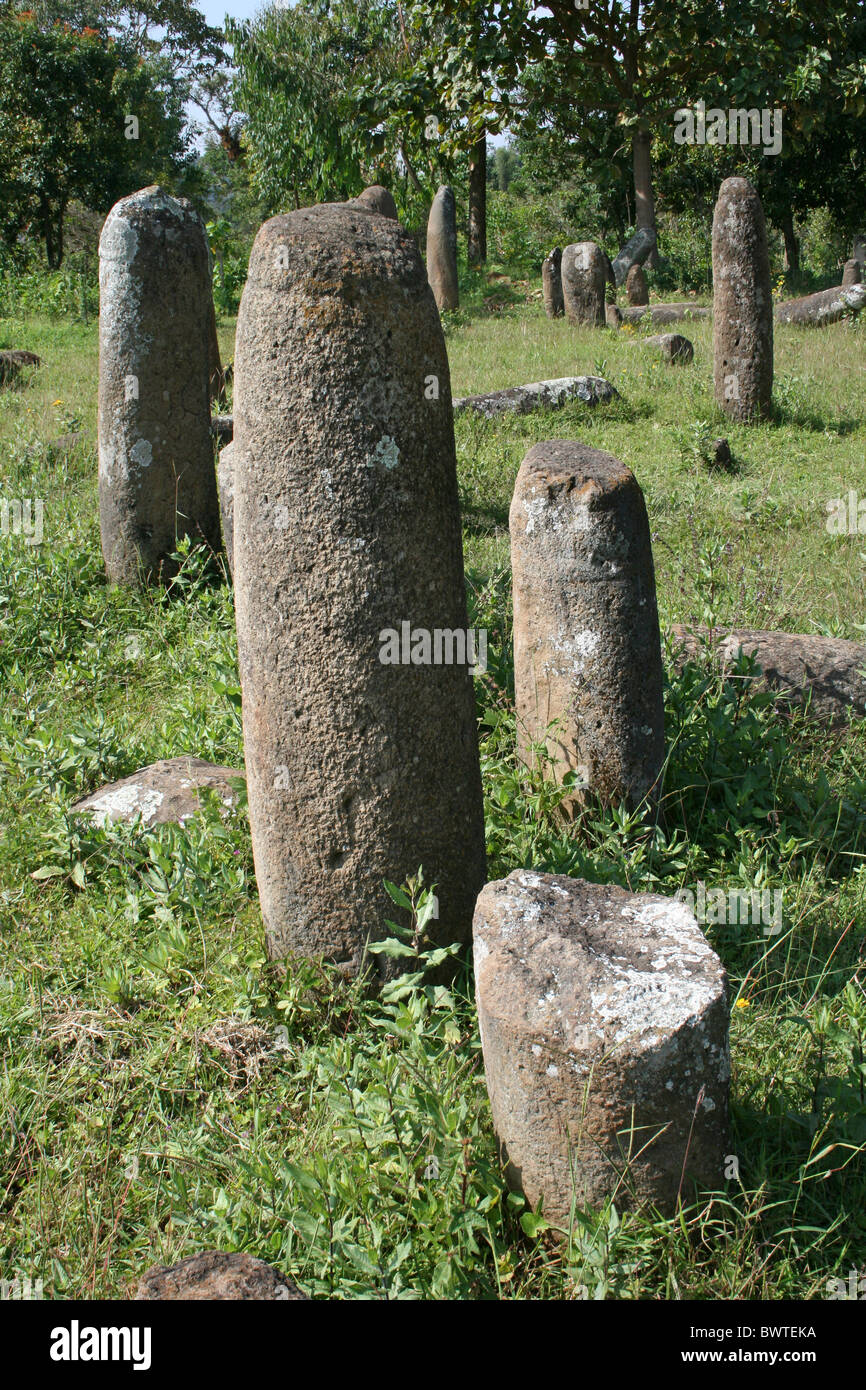Phallic-shaped Stelae, Tututi, Ethiopia Stock Photo - Alamy