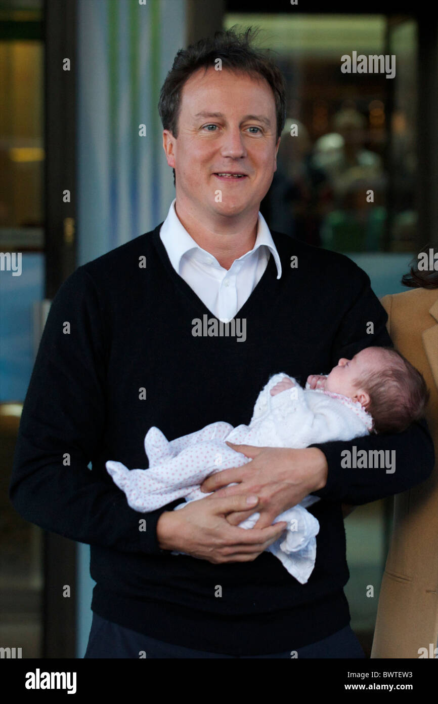 Prime Minister David Cameron, wife, Samantha, and baby daughter ...