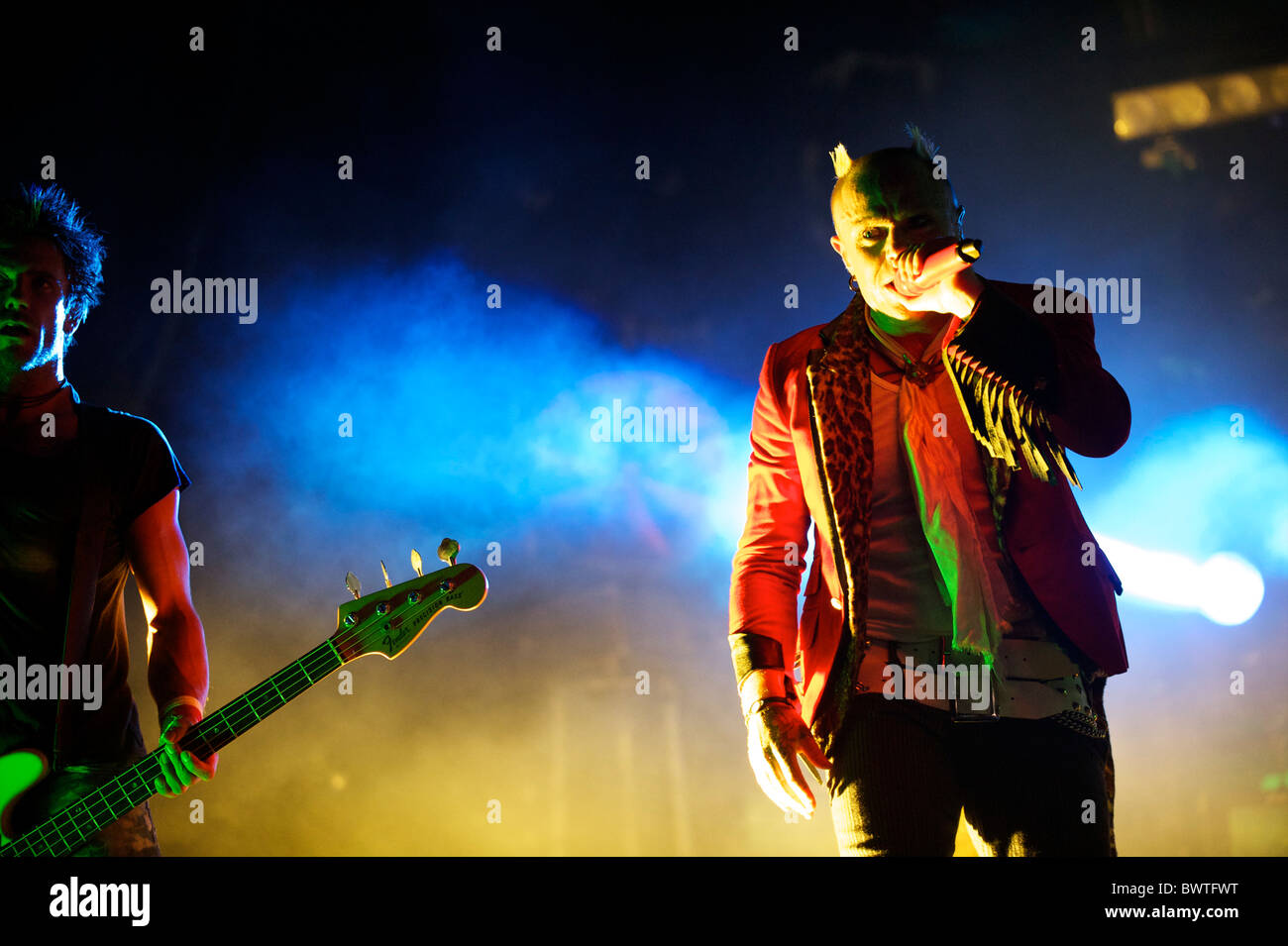 Keith Flint of The Prodigy performs on the final day of Bestival 2010 ...