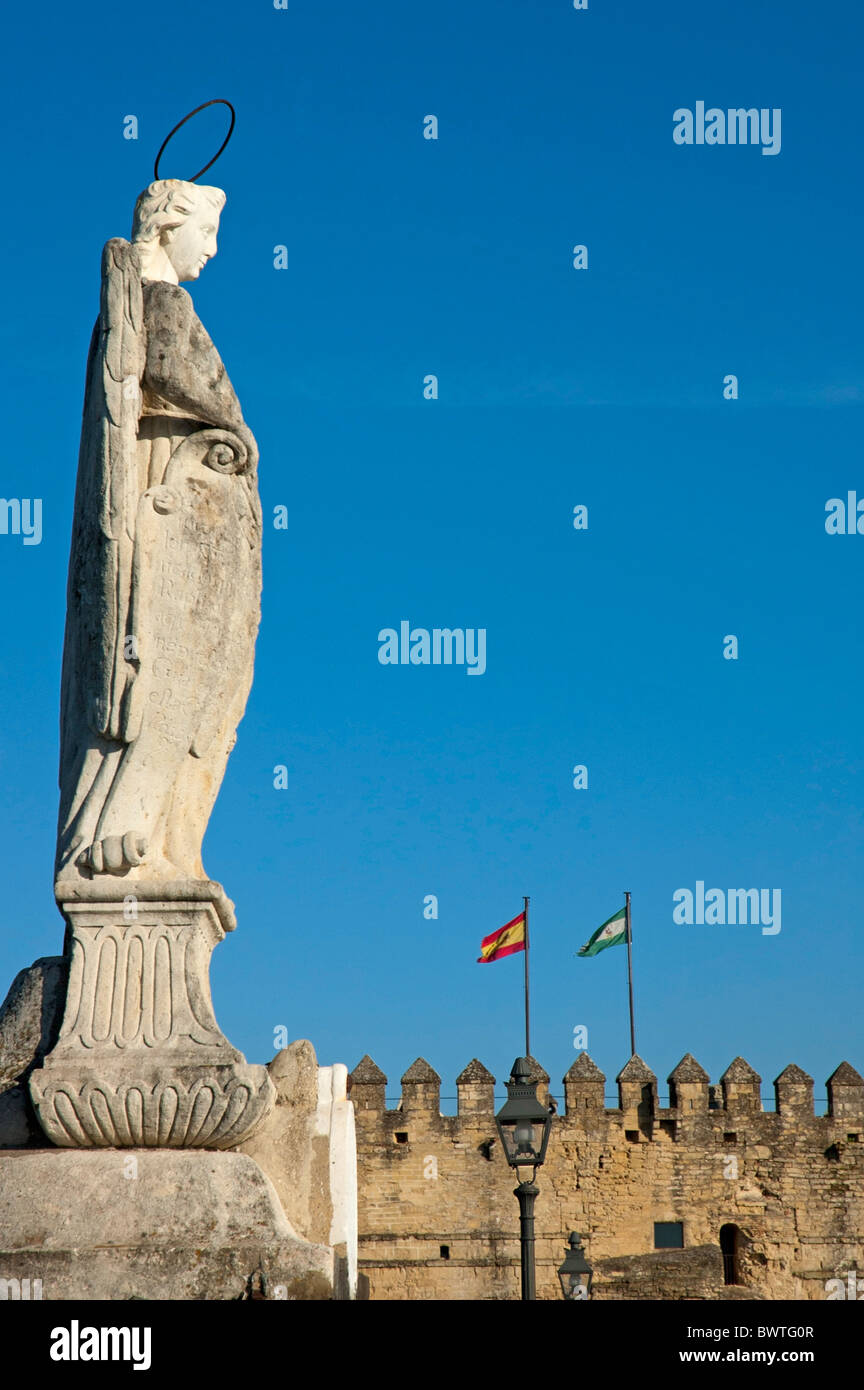 Statue of San Rafael the patron saint of Cordoba, Cordoba, Andalucia ...