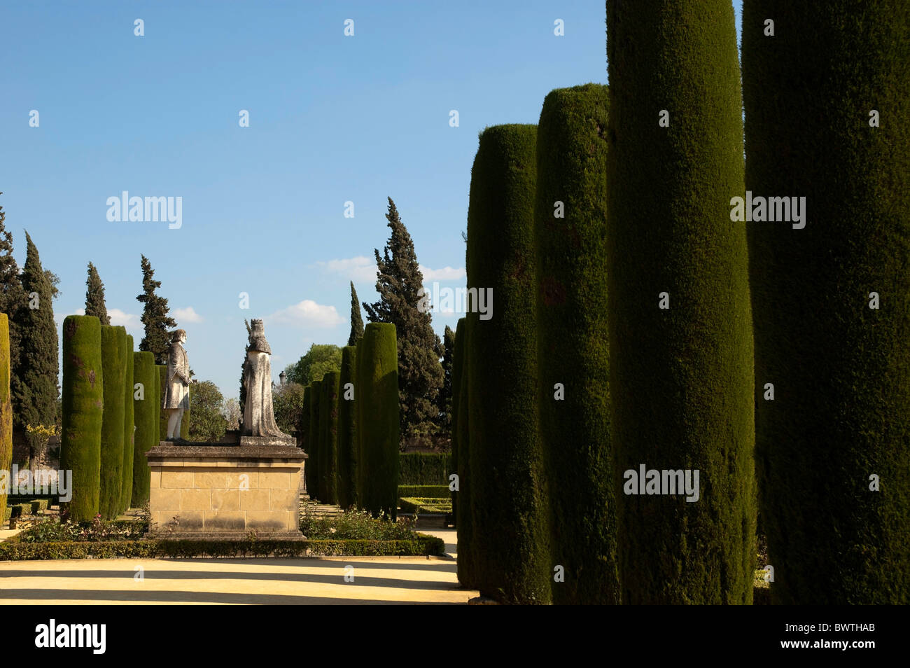 View of the gardens of the Alcazar of the Christian Monarchs, Cordoba ...