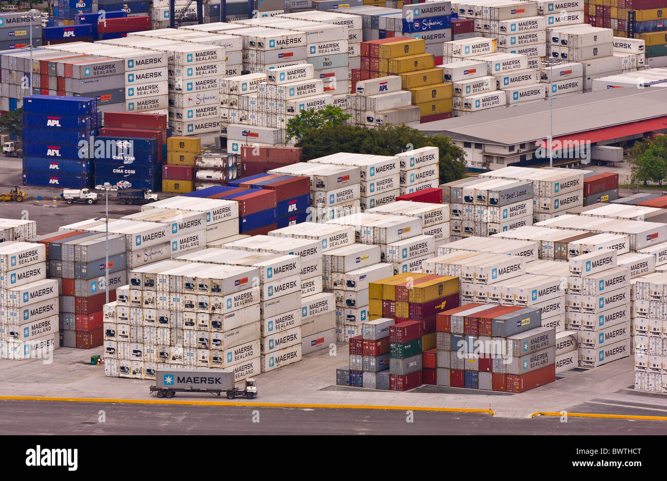 PANAMA CITY, PANAMA - Port of Balboa, shipping container port near ...