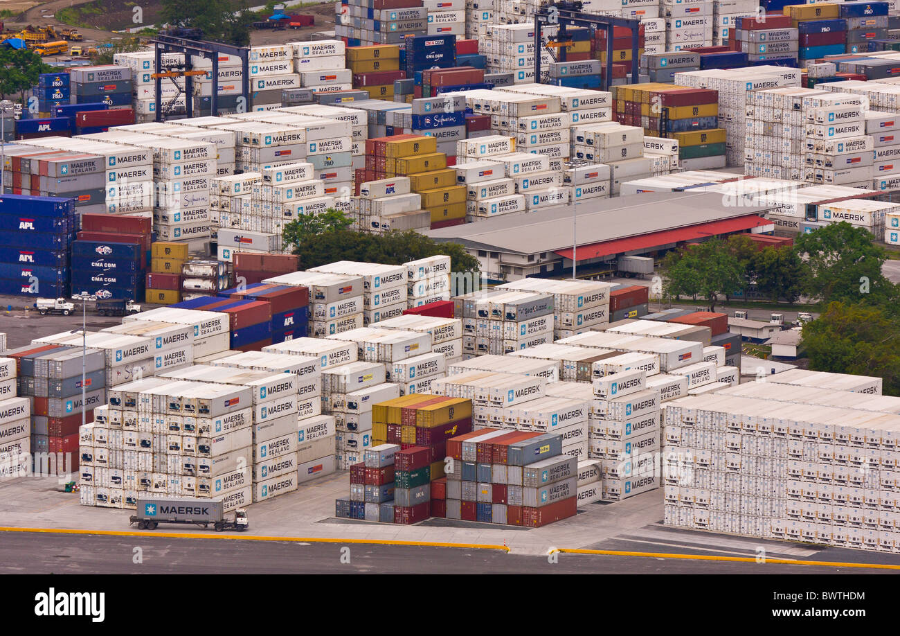 PANAMA CITY, PANAMA - Port of Balboa, shipping container port near ...