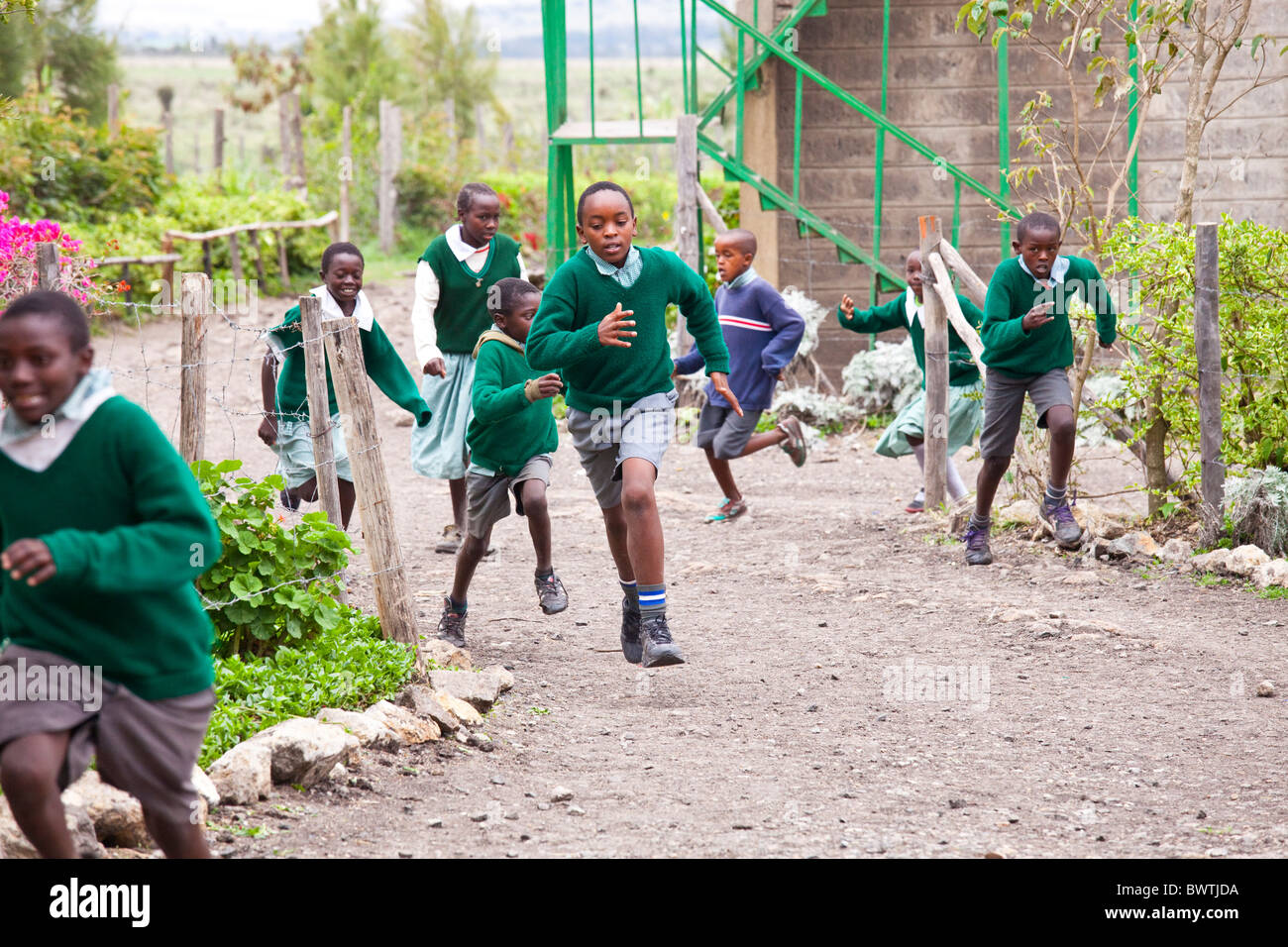 Recess is over, Maji Mazuri Centre and School, Nairobi, Kenya Stock ...