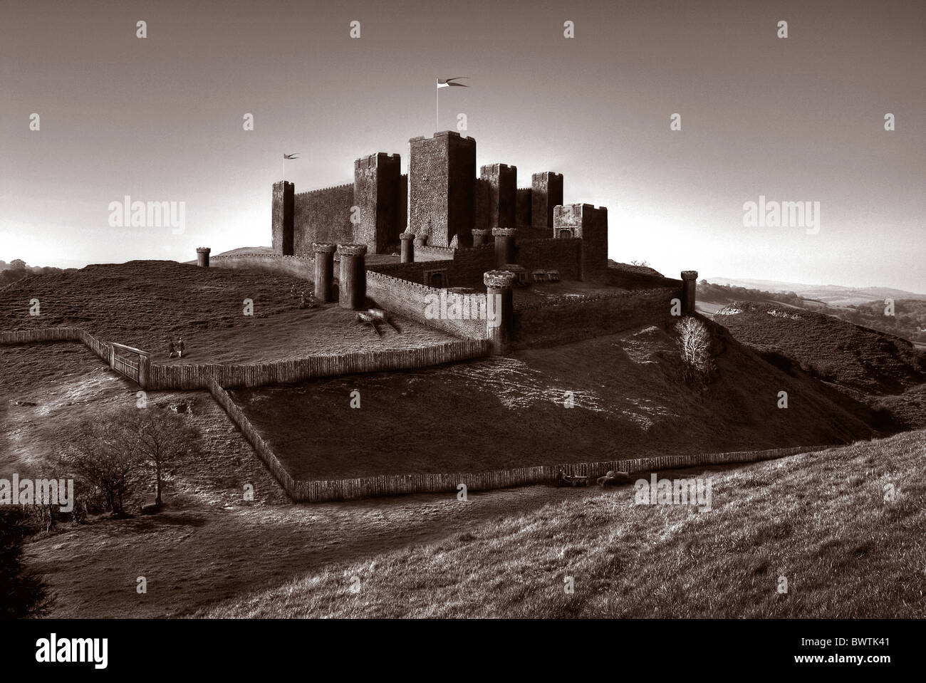 Carreg Cennen Castle in Trapp neat Llandeilo. Sited on a crag 300ft ...