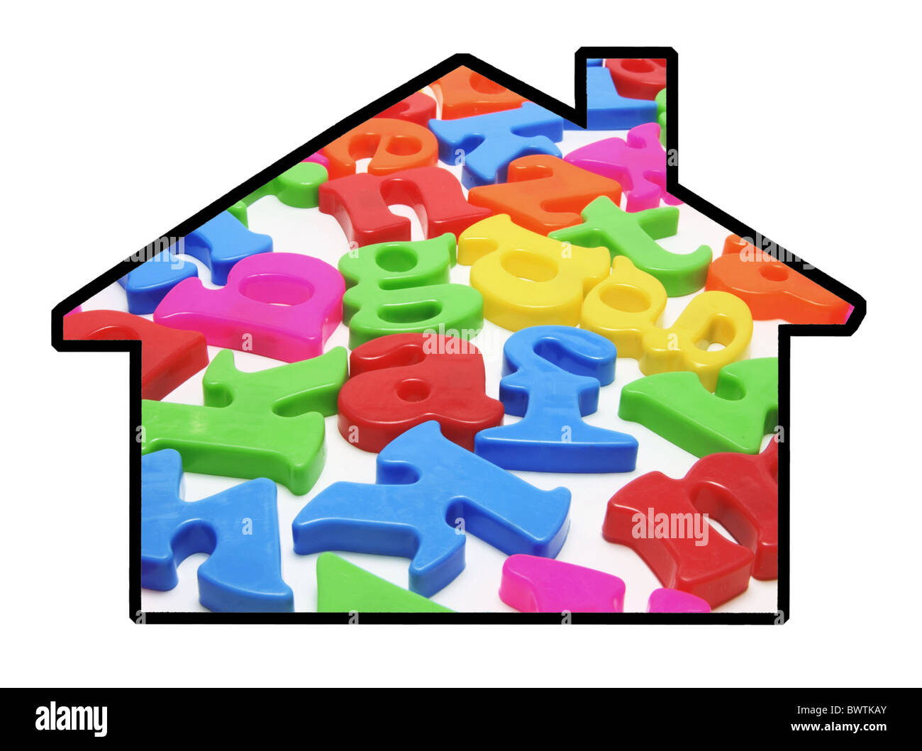House Symbol with Alphabets Stock Photo - Alamy