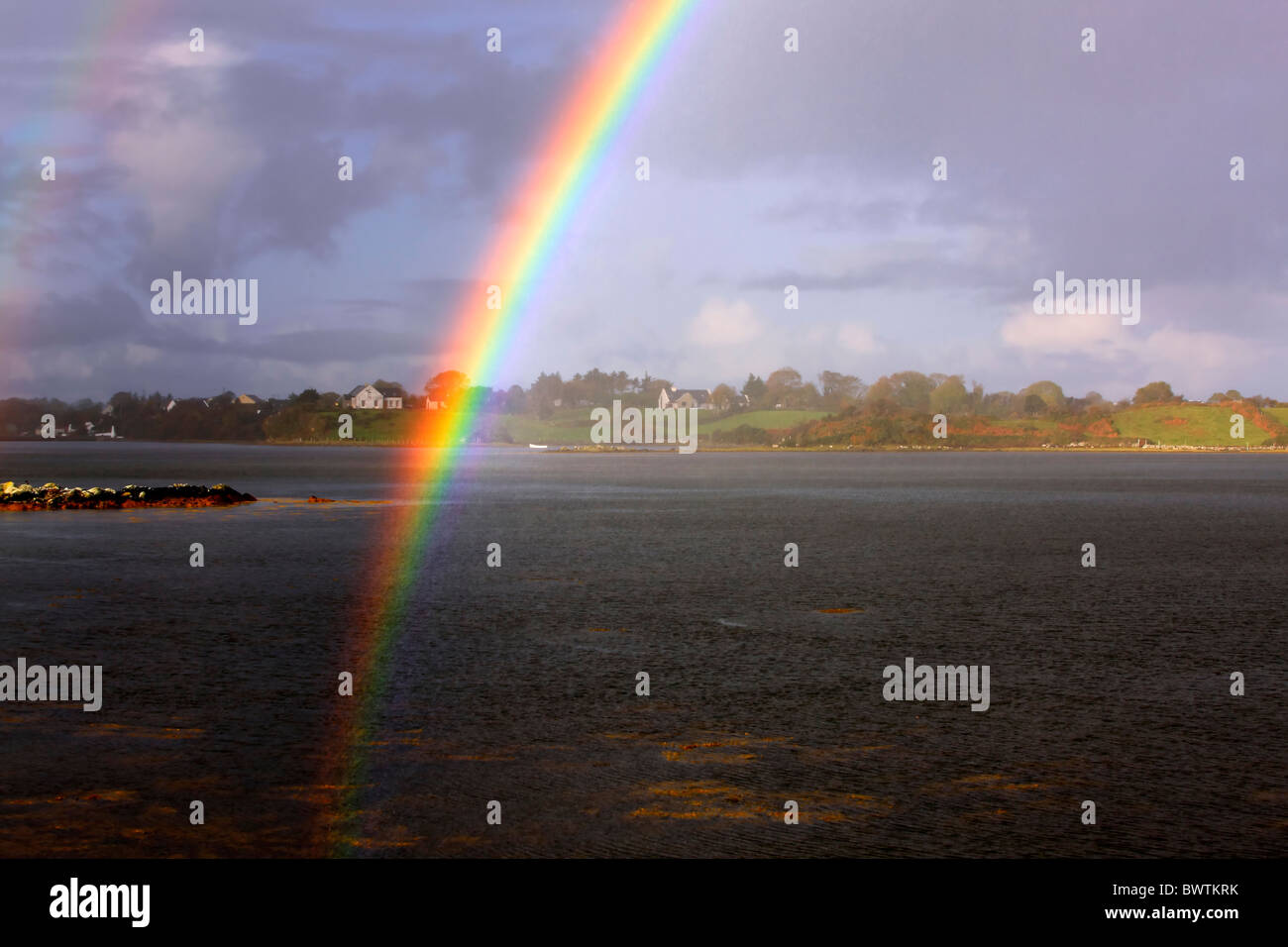 Rainbow over Clew Bay, County Mayo Ireland Stock Photo - Alamy