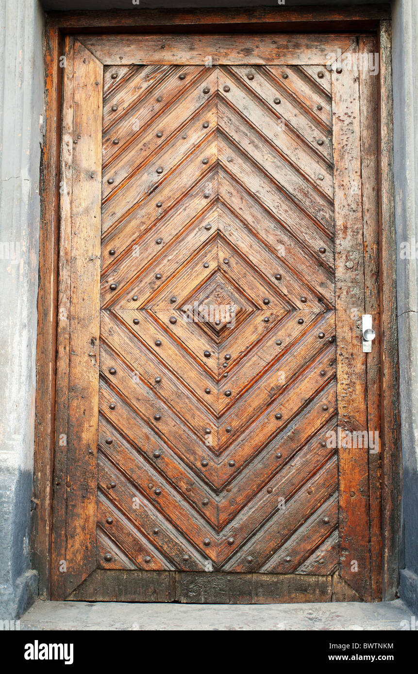 Ancient wooden door Stock Photo - Alamy