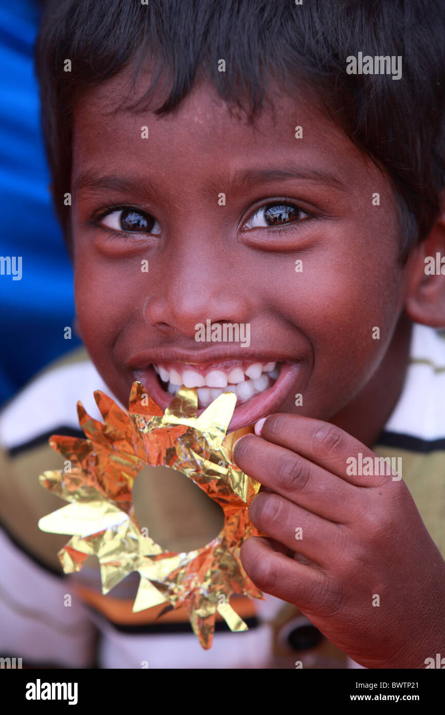 cute boy with a big smile Andhra Pradesh South India Stock Photo - Alamy