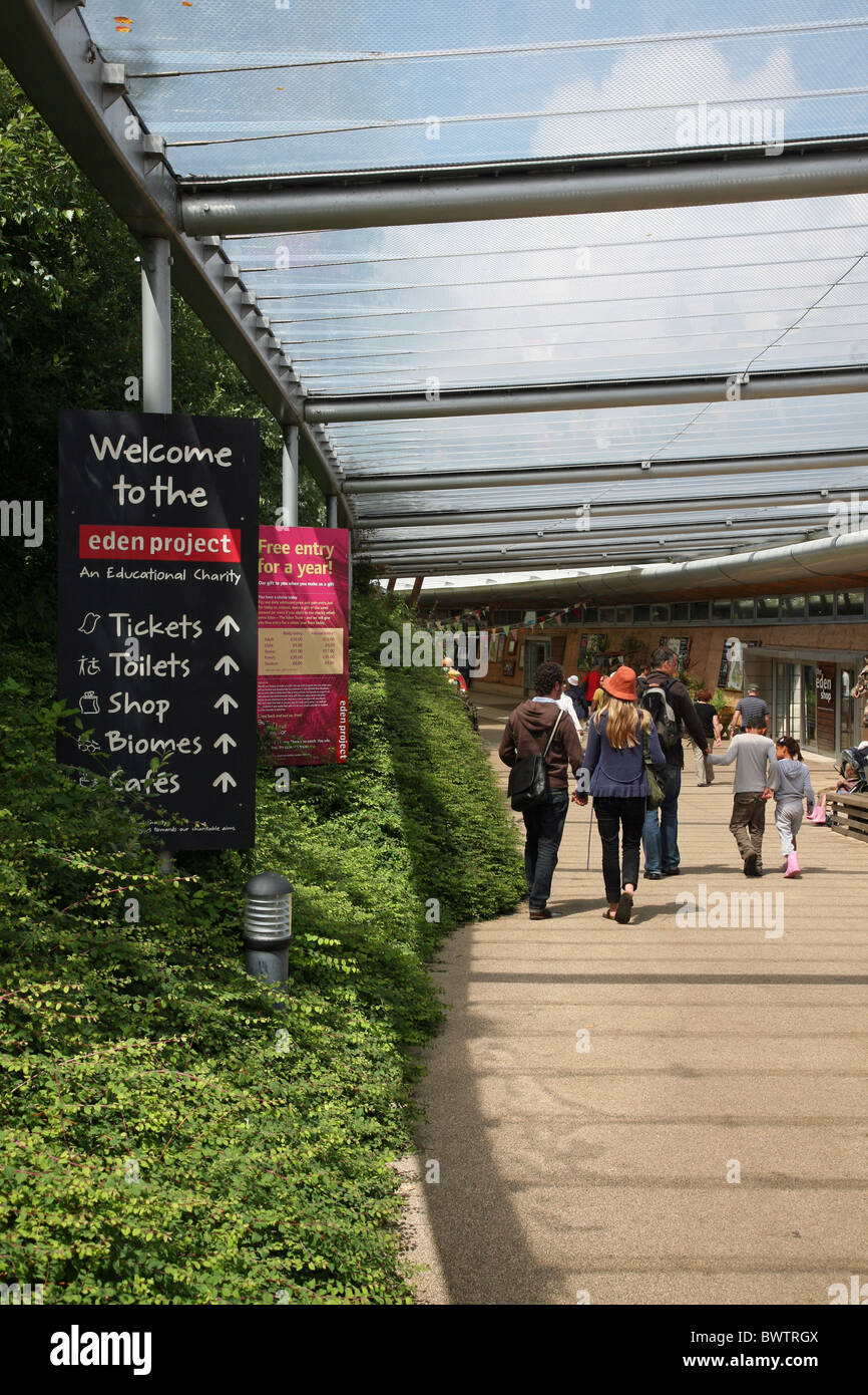 A sign saying welcome to the Eden Project is a visitor attraction in ...