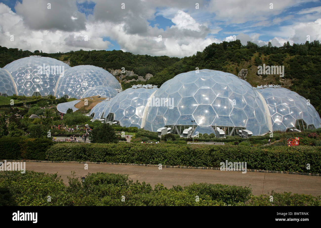 The Bio-domes of the Eden Project, a visitor attraction near St Austell ...