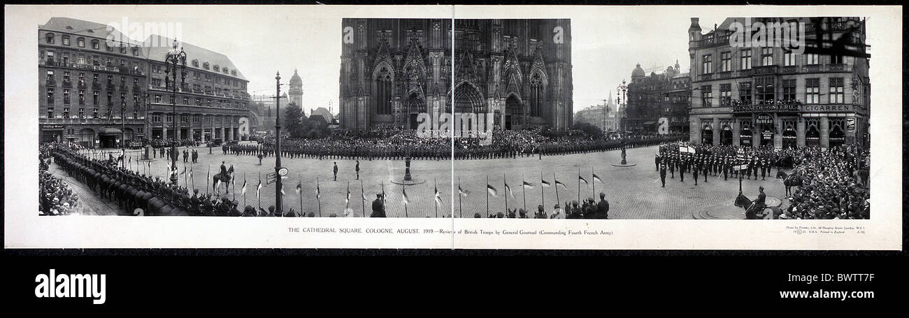 Cathedral Square Cologne Germany Europe British troops parade cathedral ...