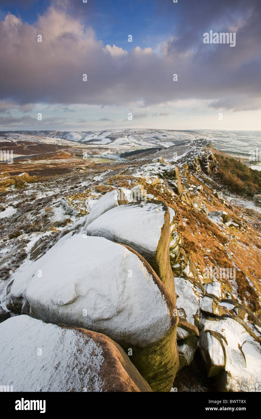 View towards Hen Cloud and Staffordshire Countryside from The Roaches ...