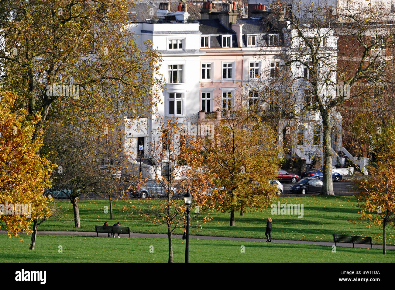 Houses overlooking Primrose Hill Park, London Stock Photo - Alamy