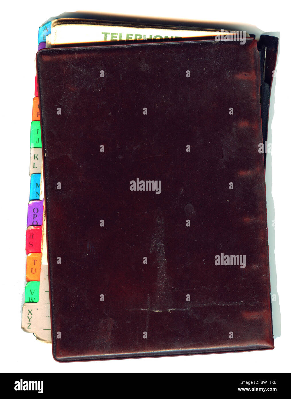 Old notebook on white background Stock Photo - Alamy