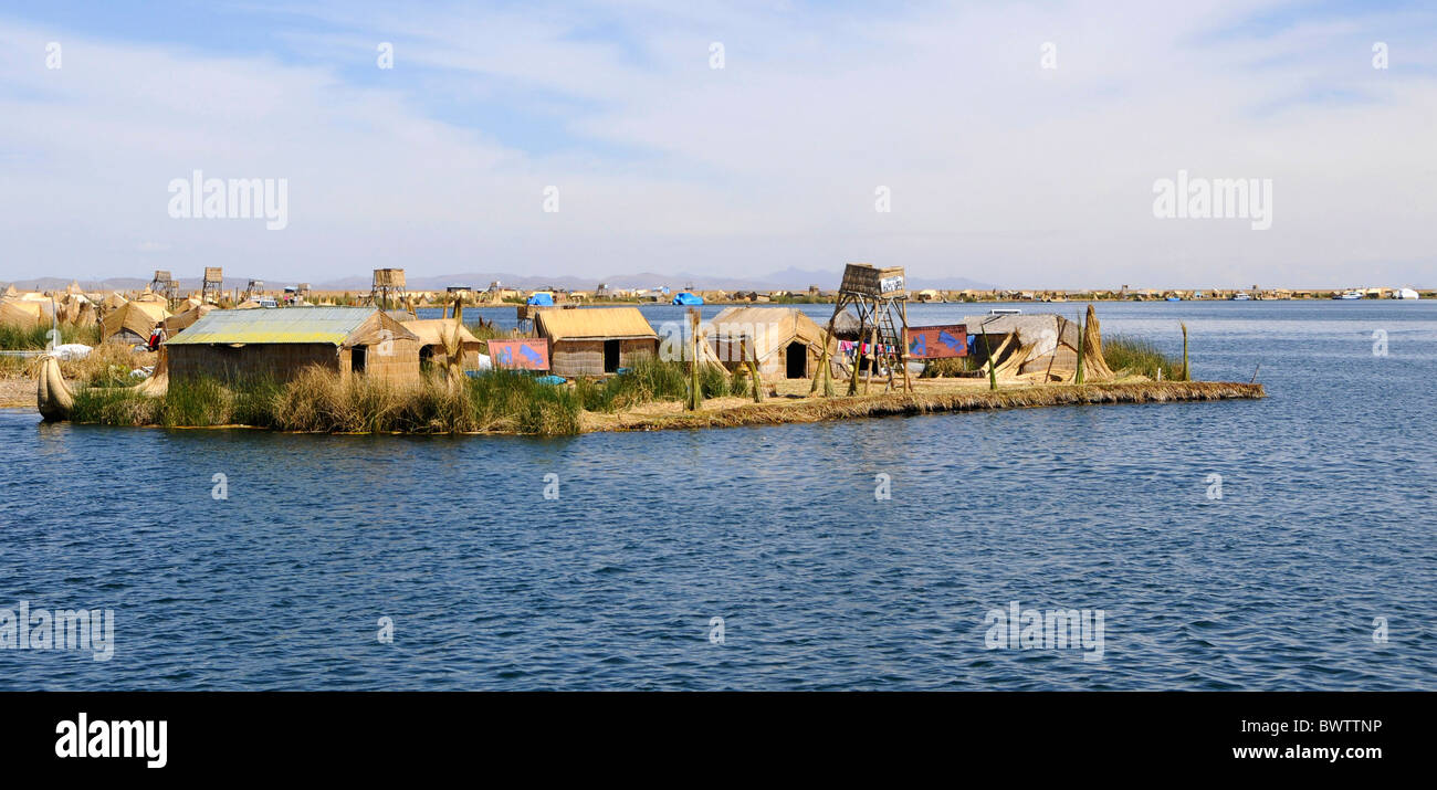 The Floating Islands of Lake Titicaca, originally made of reeds by the ...