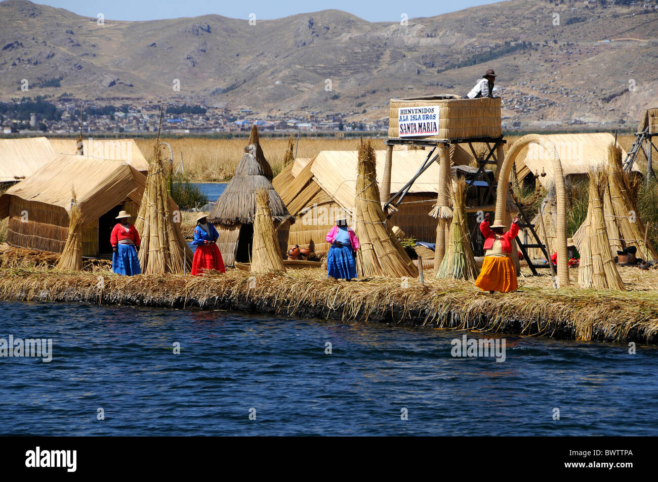 The Floating Islands of Lake Titicaca, originally made of reeds by the ...