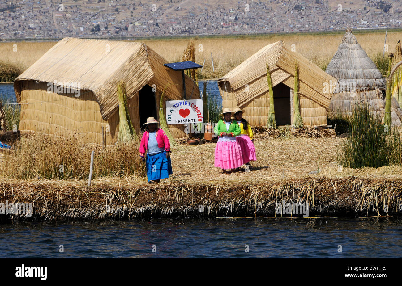 The Floating Islands of Lake Titicaca, originally made of reeds by the ...