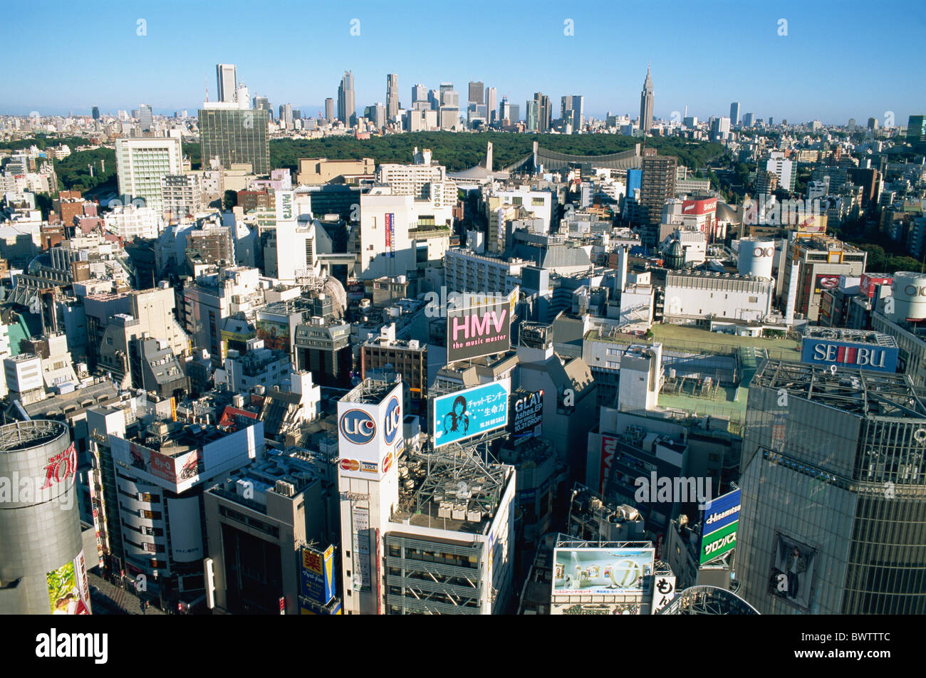 Japan Asia Honshu Tokyo Asia Shinjuku Shibuya Skyscrapers Modern Buildings Business District ...