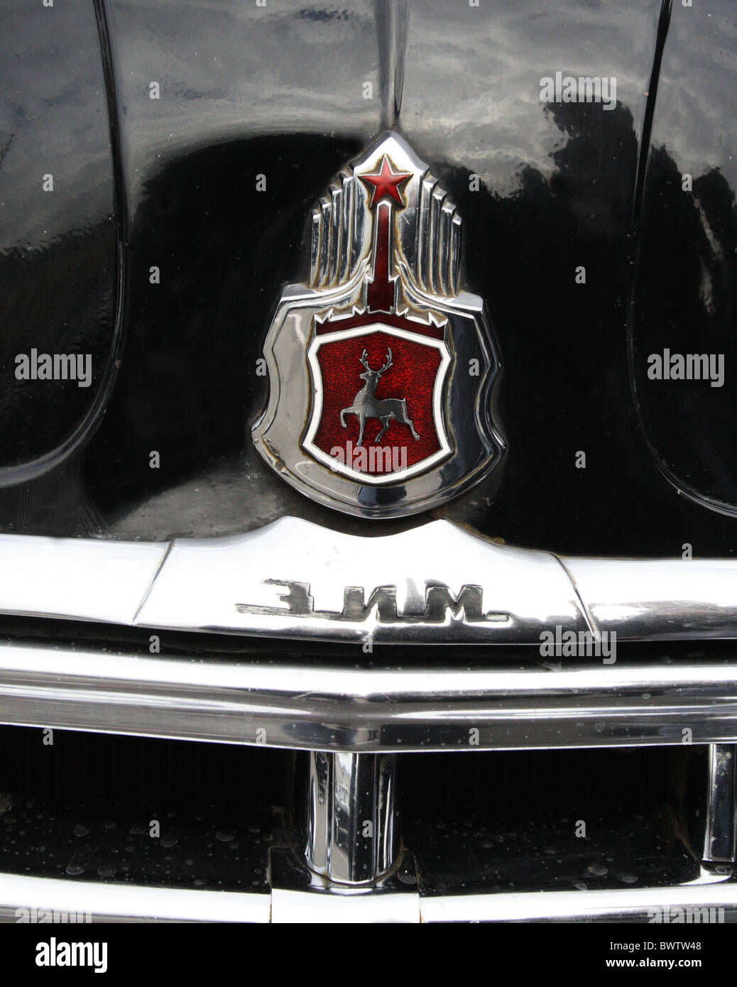 closeup of a soviet classic vintage car ZIM (Plant named by Viacheslav ...