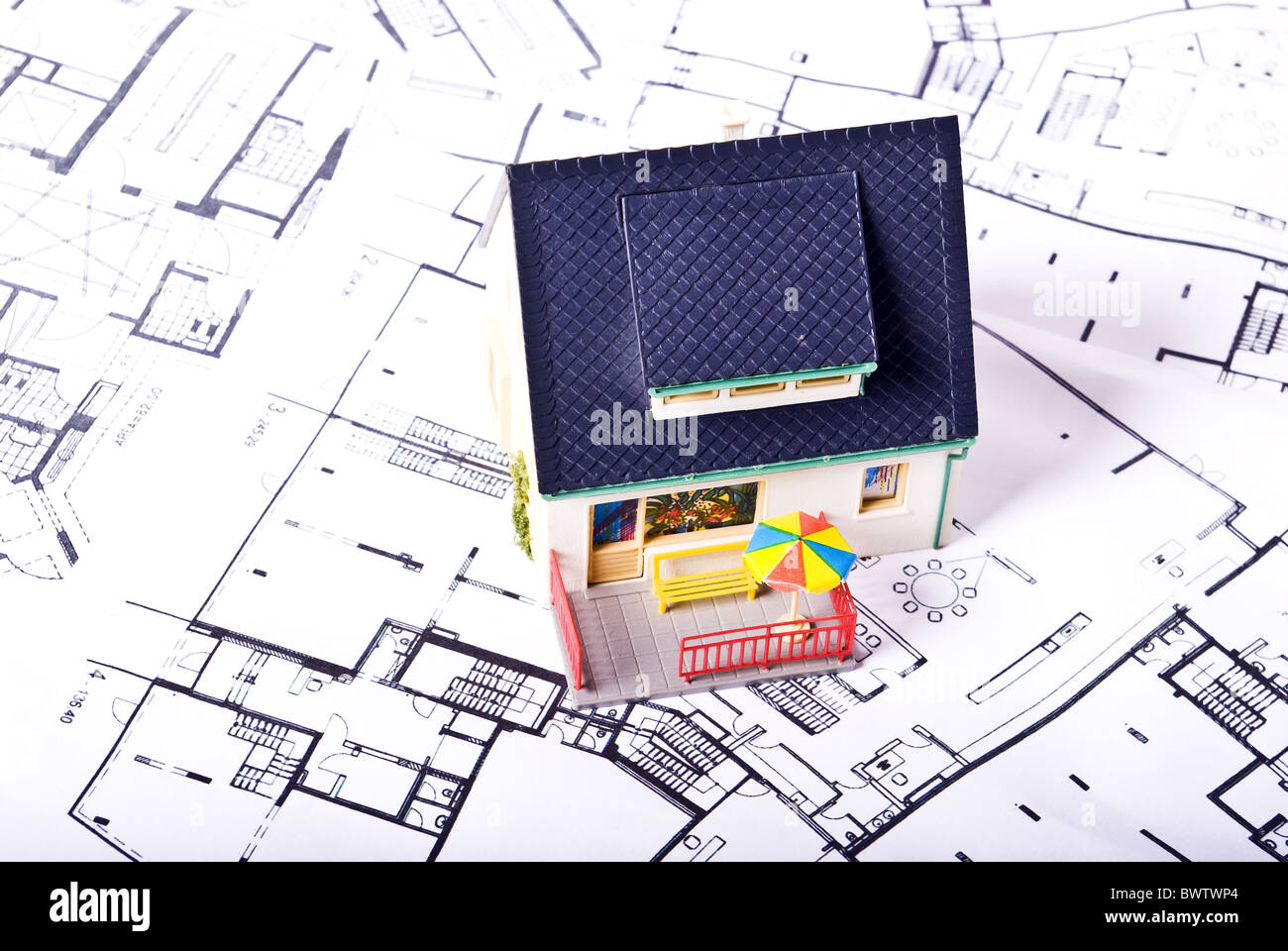 house on plans Stock Photo - Alamy