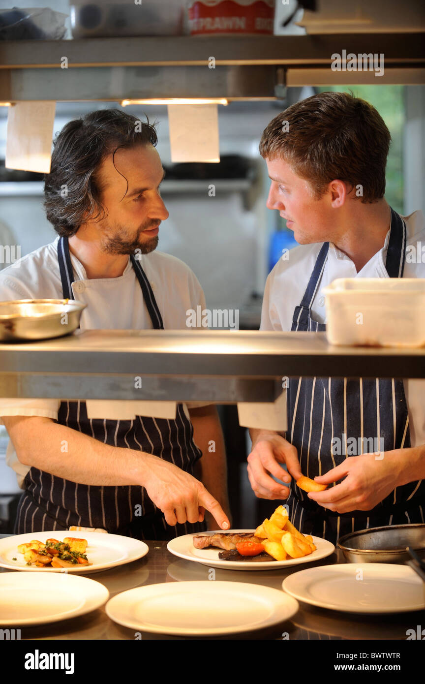 Head Chef Stephen Terry (left) in the kitchen at The Hardwick near ...