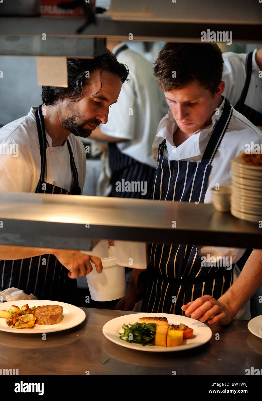 Head Chef Stephen Terry (left) in the kitchen at The Hardwick near ...