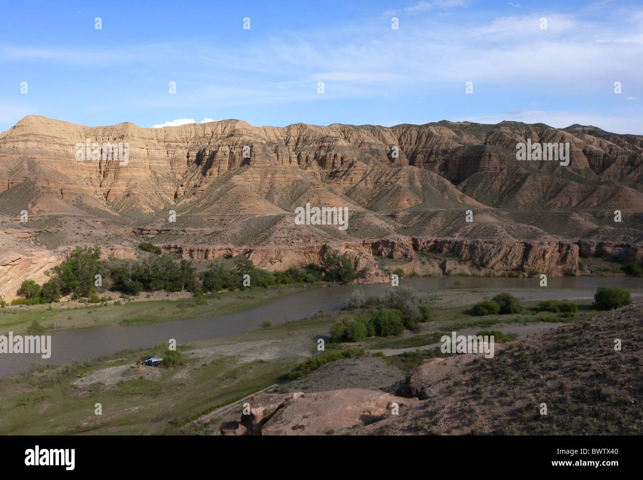 View floodplain bottom river gorge with dry Stock Photo - Alamy