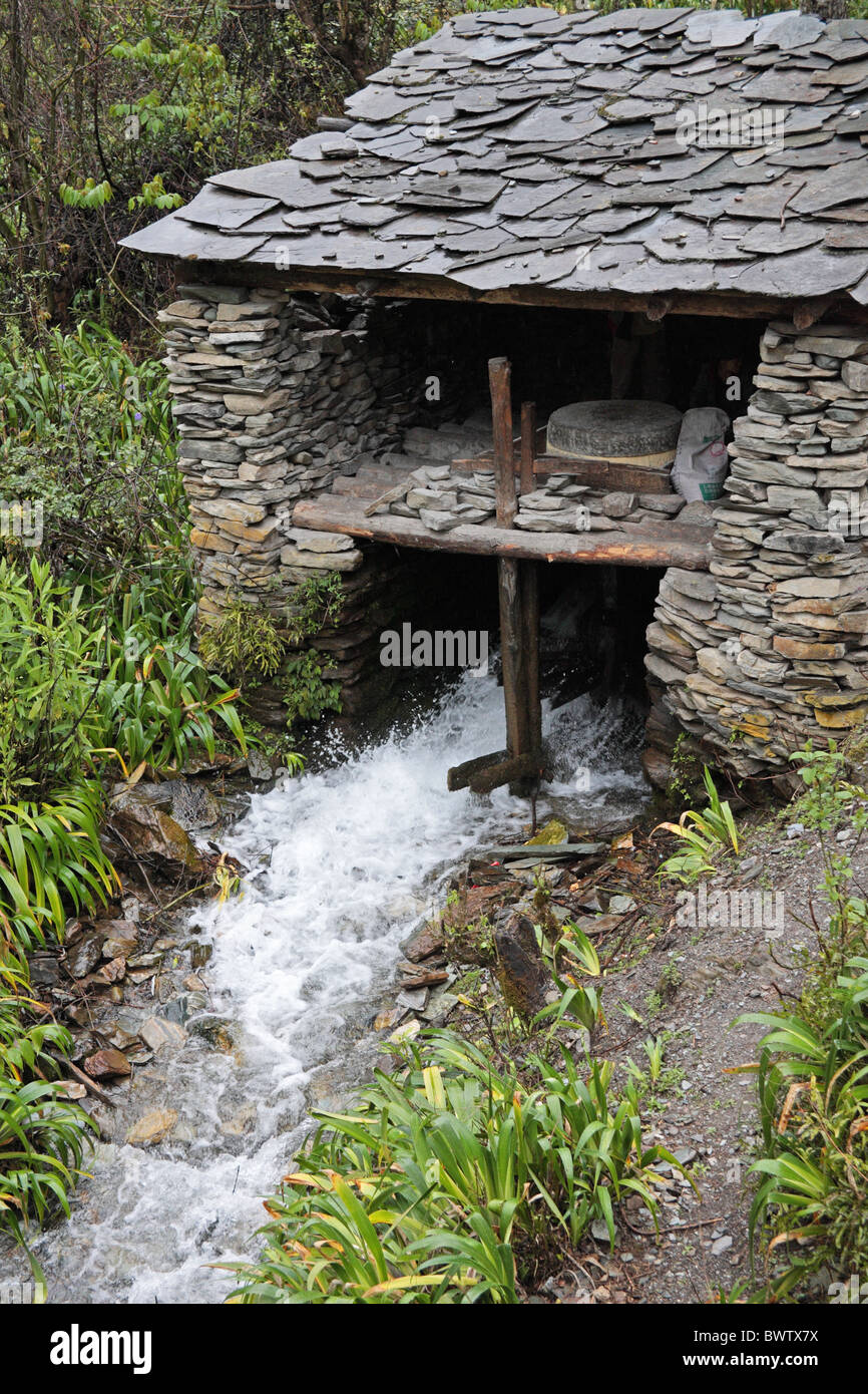 Stone watermill millstone river near Upper Stock Photo - Alamy