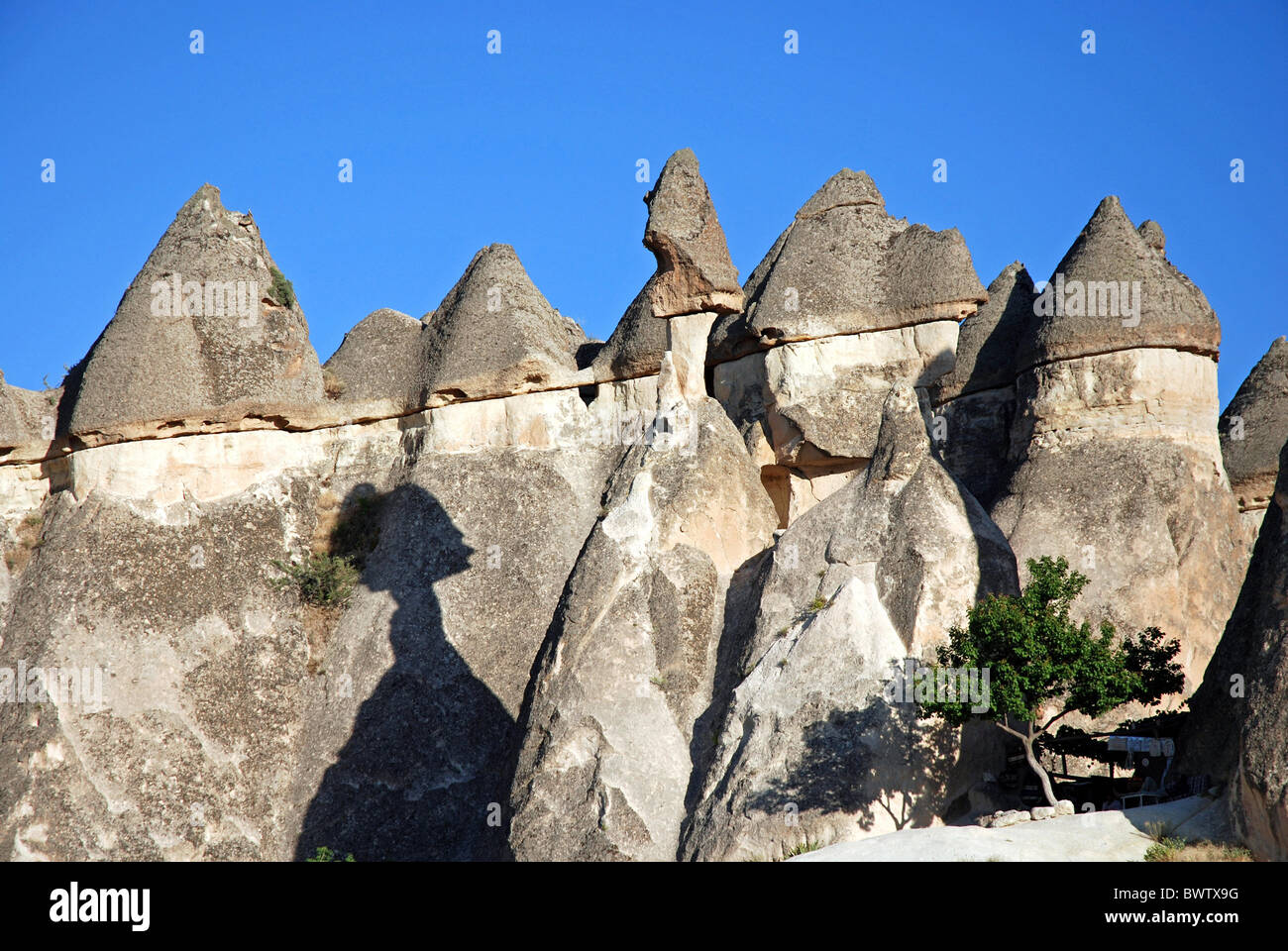 at Goreme Turkey Anatolia Asia erosion fairy chimney chimneys mountain ...