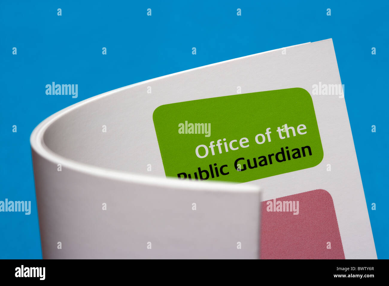 Office of the Public Guardian leaflet Stock Photo - Alamy