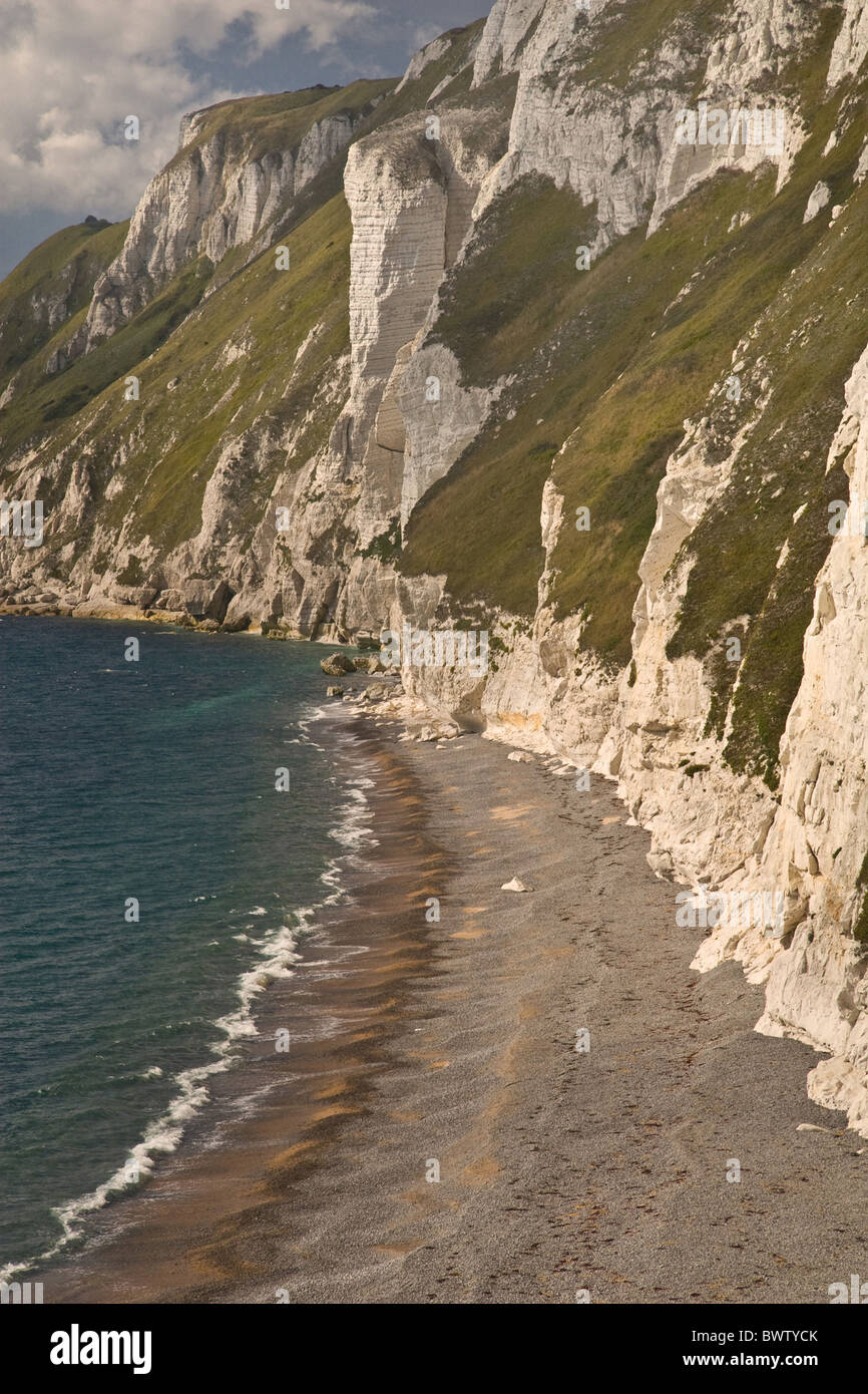 beach beaches steep Nothe chalk chalks chalky cliff falls sea marine ...