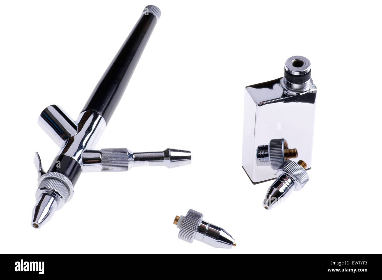 object on white - draftsman's instrument aerograph Stock Photo - Alamy