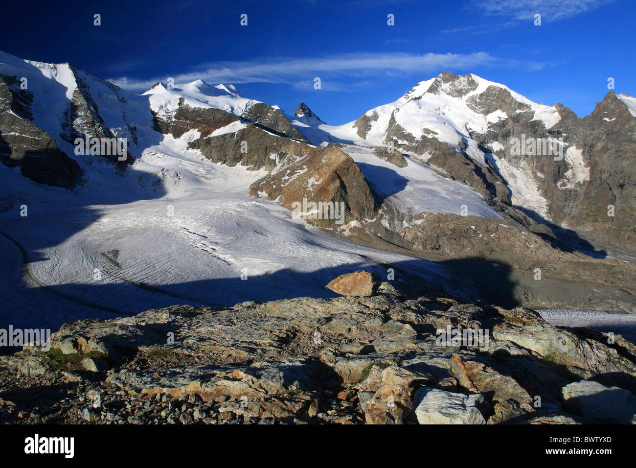 Swiss Alps view Diavolezza mountains mountain alpine Landscape scenery ...