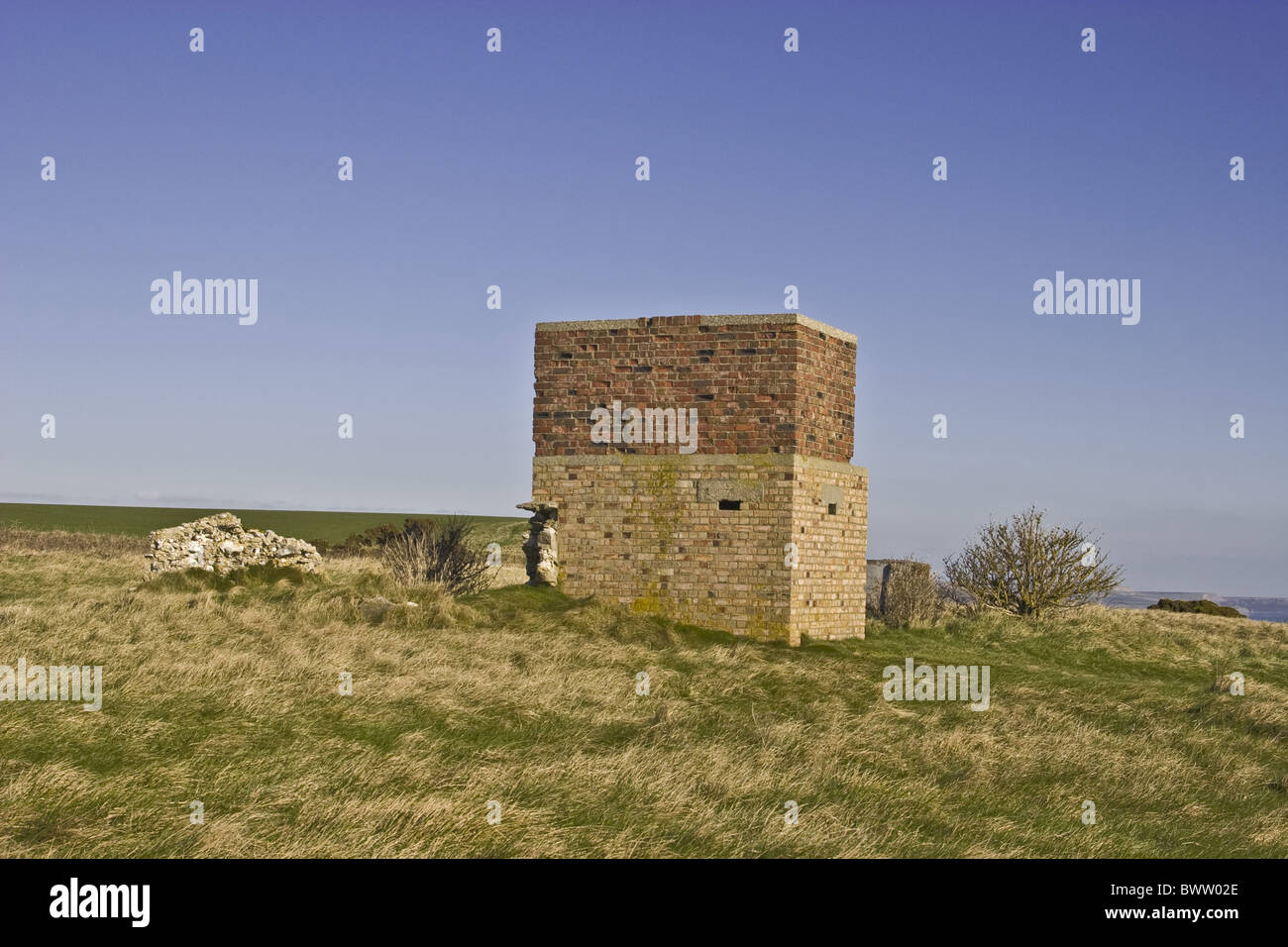 English WW2 Signal Communication Communications Station Building Blue ...