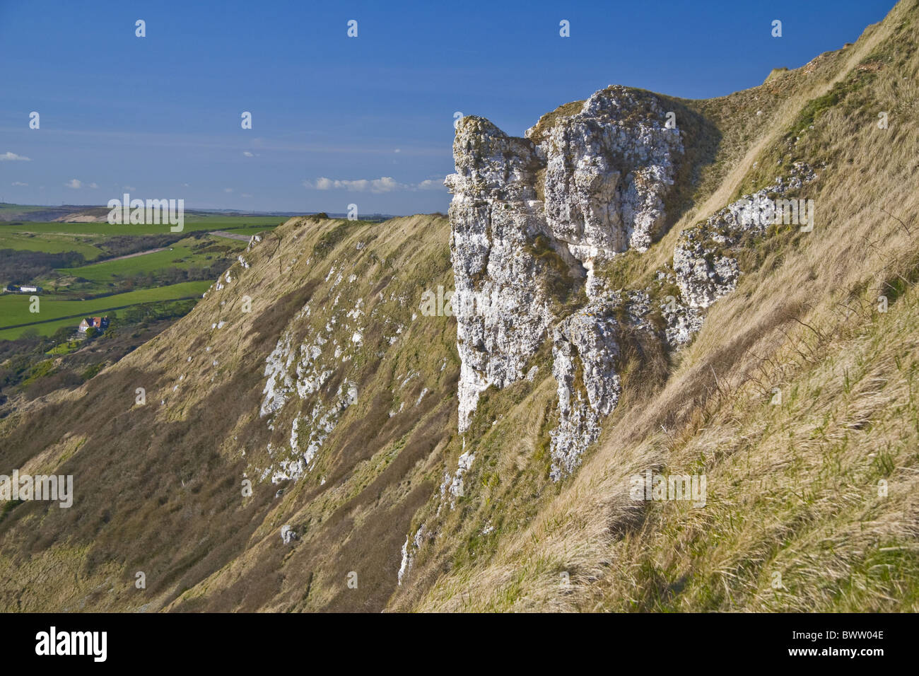 Outcrop Outcrops Chalk Chalks White Steep Hillside Clifftop Clifftops ...